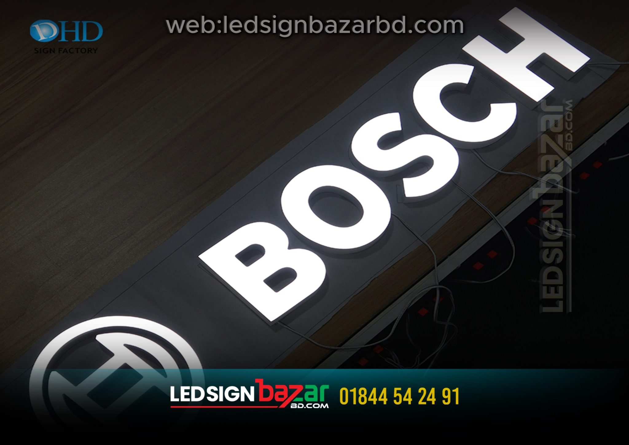 BOSCH ACRYLIC LETTER SIGNAGE IN BANGLADESH | BACKLIT SIGNAGE - Led Sign ...